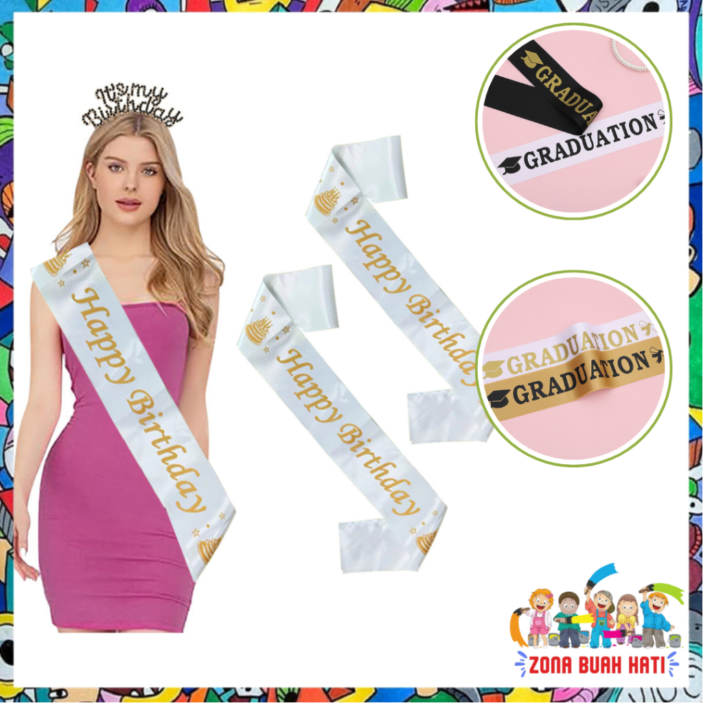 Jual ZBH Selempang Ulang tahun Sash Happy Birthday Girl Bride To Be ...