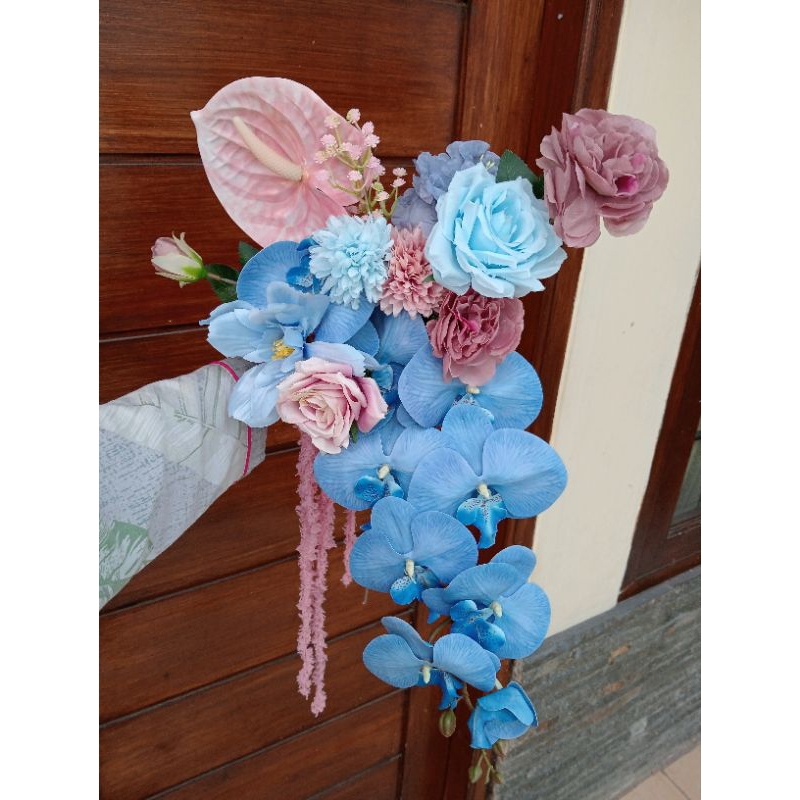 Jual (READY) Wedding Bouquet Artificial Orchid Flower Series | Buket ...