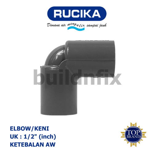 Jual RUCIKA ELBOW / KENI PVC Keni Elbow 90 Derajat 1/2" AW (TEBAL) | Shopee Indonesia