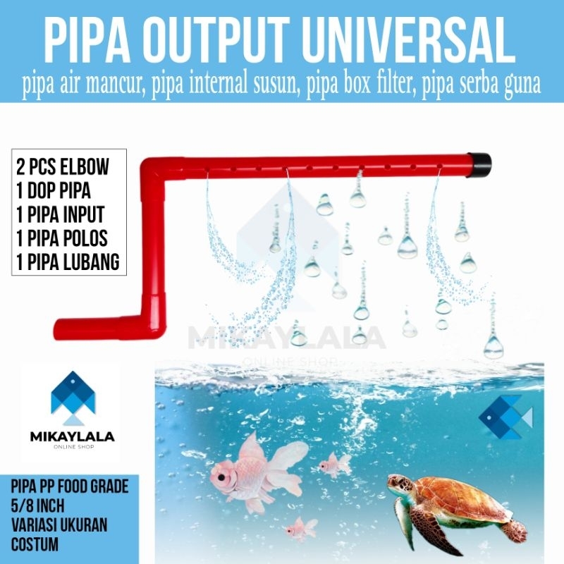 Jual Pipa Merah Output Aquarium Universal Pipa Filter Lubang Serba Guna ...