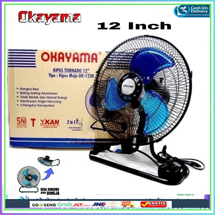 Jual OKAYAMA 12 inch Kipas Angin Tornado Besi Meja dan Dinding 2in1 OK-1030/OK-1230 | Shopee ...