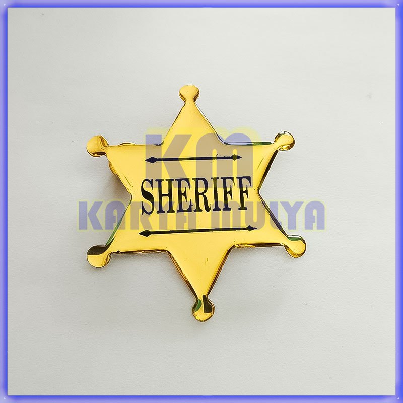 Jual Pin Bintang Sherif Pin Sheriff Fiber Warna Gold Fiber Bahan Logam ...