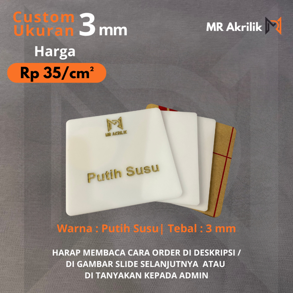 Jual Akrilik Putih Susu 3mm Rp35 / cm persegi | Shopee Indonesia