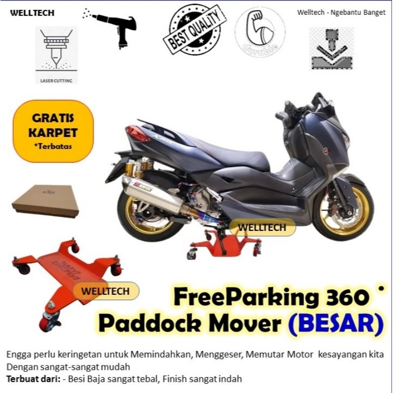 Jual FreeParking 360 Paddock Mover Besar Main Standar Tengah di Ban ...