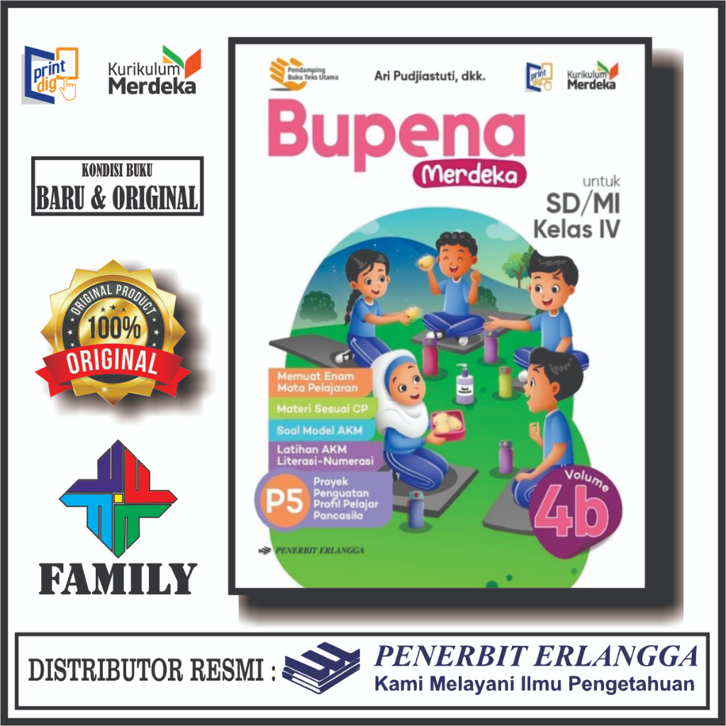 Jual Buku Paket Kurikulum Merdeka KURMER Kelas 4 SD/Mi Penerbit Erlangga | Shopee Indonesia