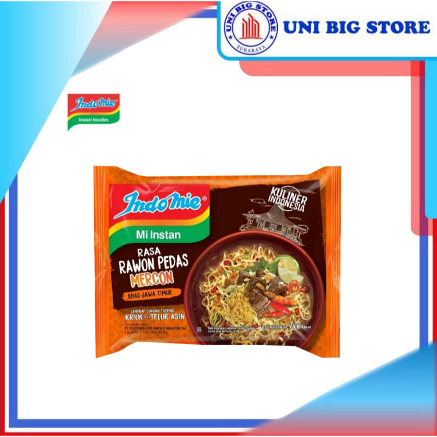 Jual Indomie Mi Instan Rawon Pedas Mercon Khas Jawa Timur 75 gr Instant ...