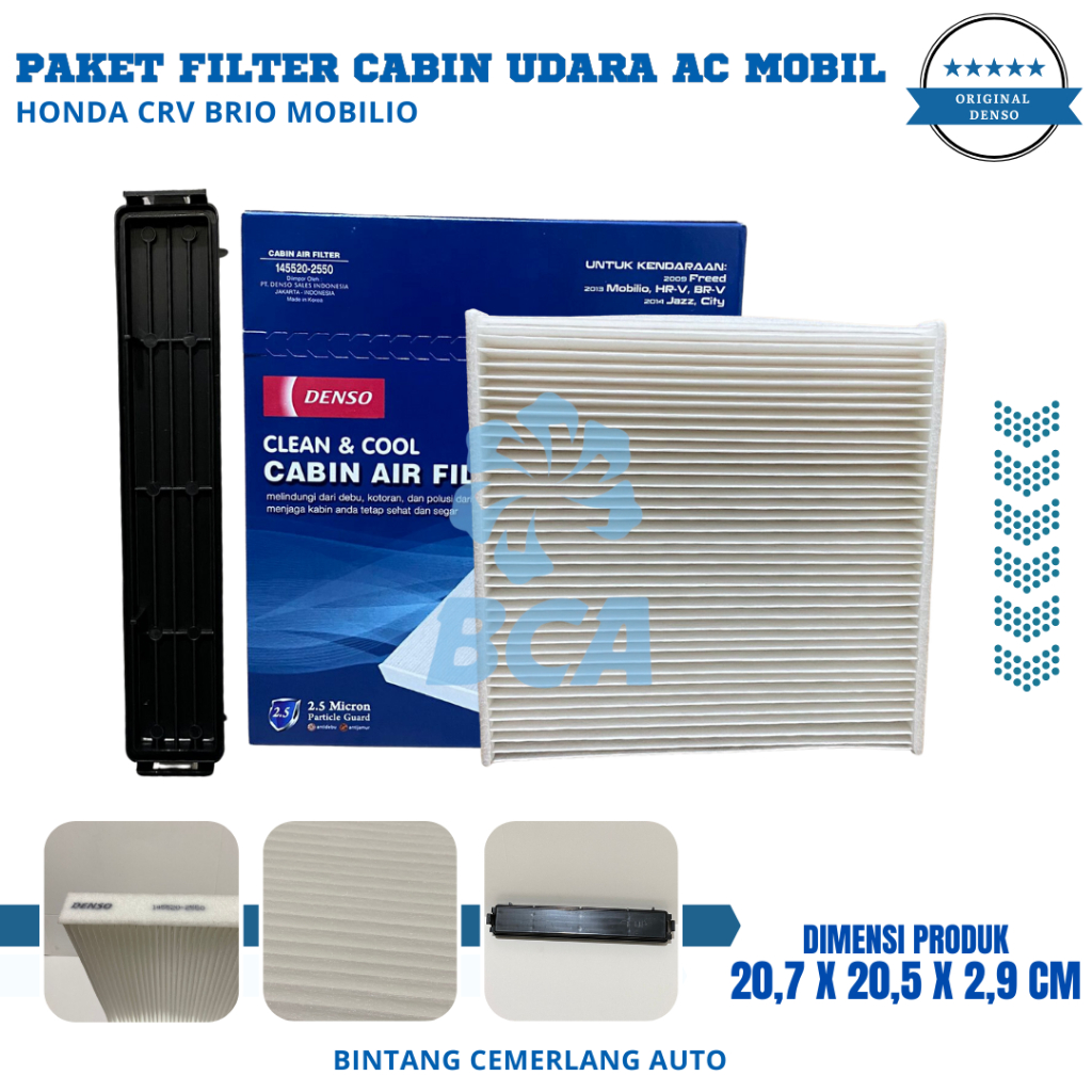 Jual PAKET FILTER CABIN UDARA KABIN SET COVER AC Mobil Honda BRV Brio ...