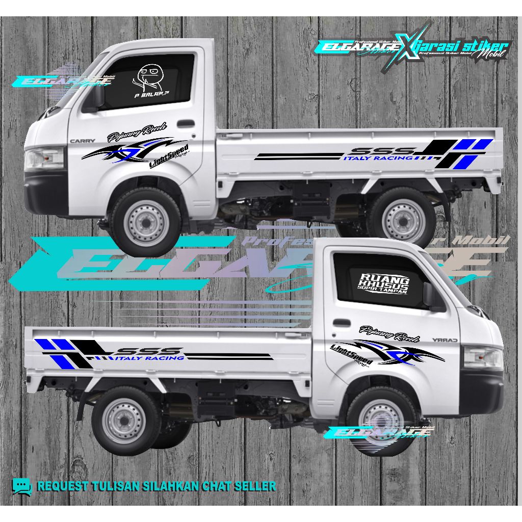 Jual Stiker mobil pickup new carry stiker body samping mobil pickup new ...