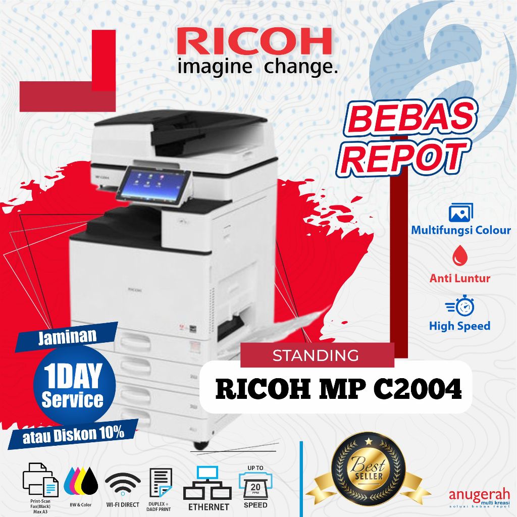 Jual Mesin Printer Ricoh MP C2004 | Mesin Fotocopy Ricoh MP C2004 ...
