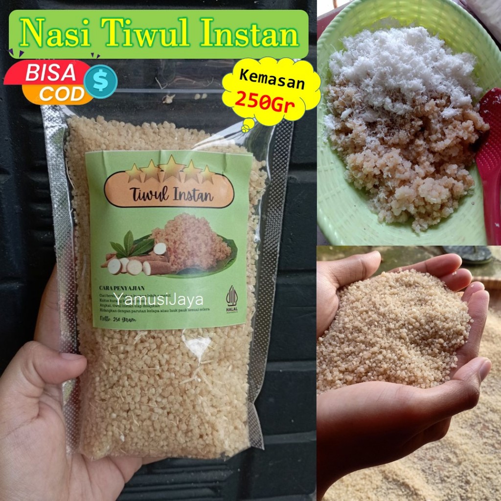 Jual Makanan Jadul Nasi Tiwul Instan / Beras Oyek Singkong Kemasan 250 ...
