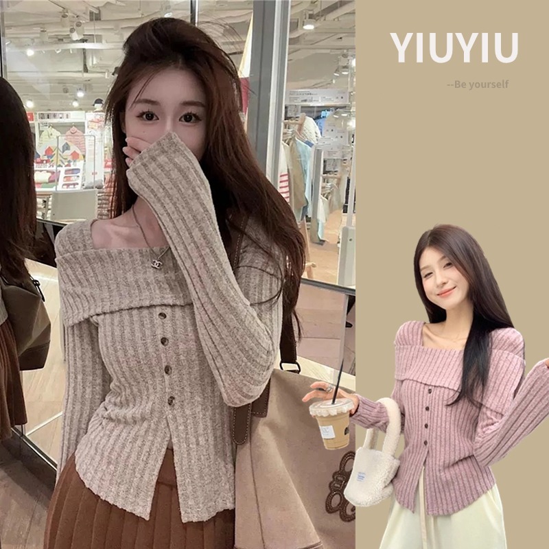 Jual YIU YIU Rajut - Knitwear Terbaru Atasan Rajut Wanita Square Neck Atasan Wanita Lengan ...