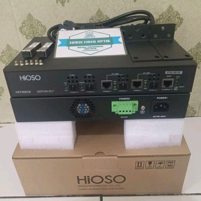 Jual OLT EPON HIOSO HA7302CS 2 PORT AC+DC LENGKAP SFP PX20+++8dbm ...