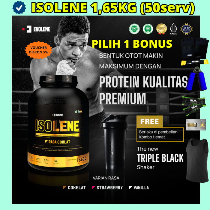 Jual ISOLENE 50 SERVING 1.65KG WHEY PROTEIN ISOLATE EVOLENE OFFICIAL ...