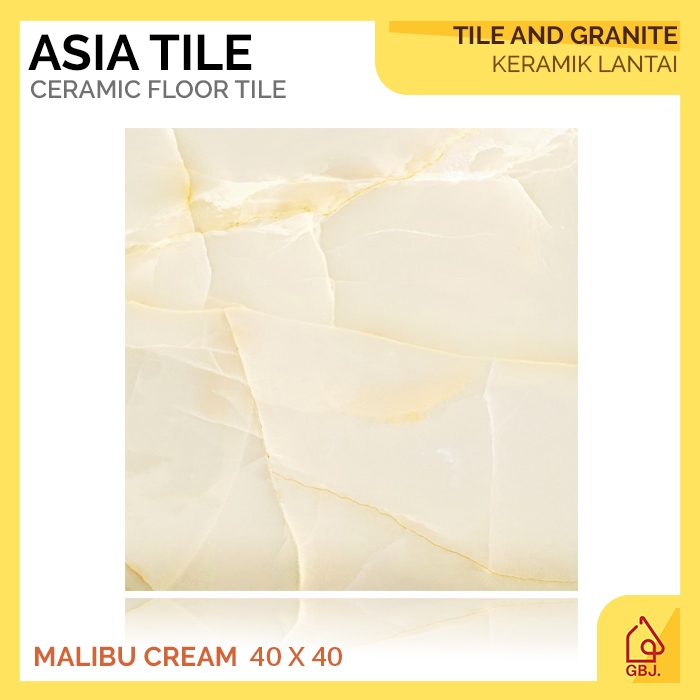 Jual KERAMIK ASIA TILE 40 X 40 MALIBU CREAM / KERAMIK LANTAI MOTIF ...