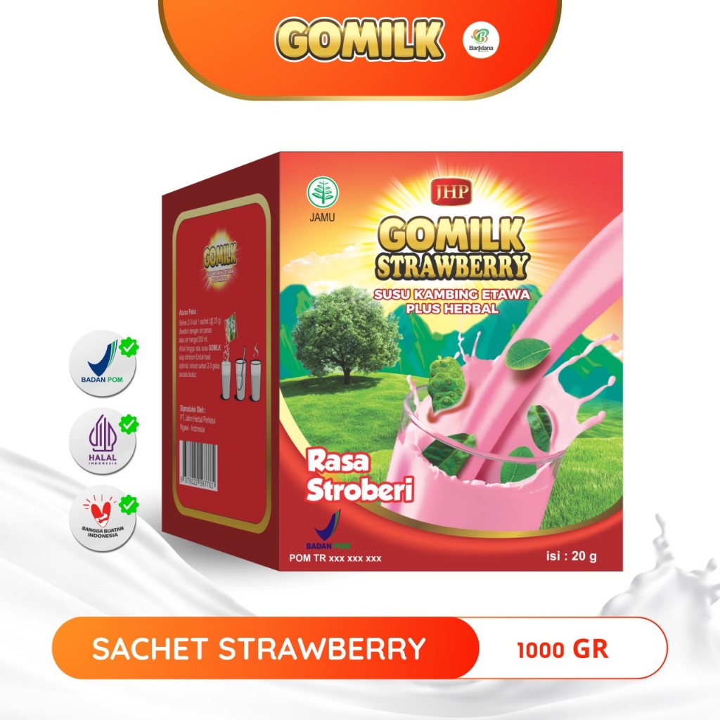 Jual GOMILK SACHET / 1 BOX netto 1KG isi 40 Sachet / SUSU KAMBING ETAWA ...