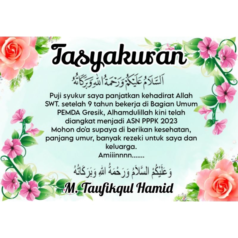 Jual STICKER TASYAKURAN NAIK JABATAN/TASYAKURAN PENGANGKATAN KARYAWAN ...