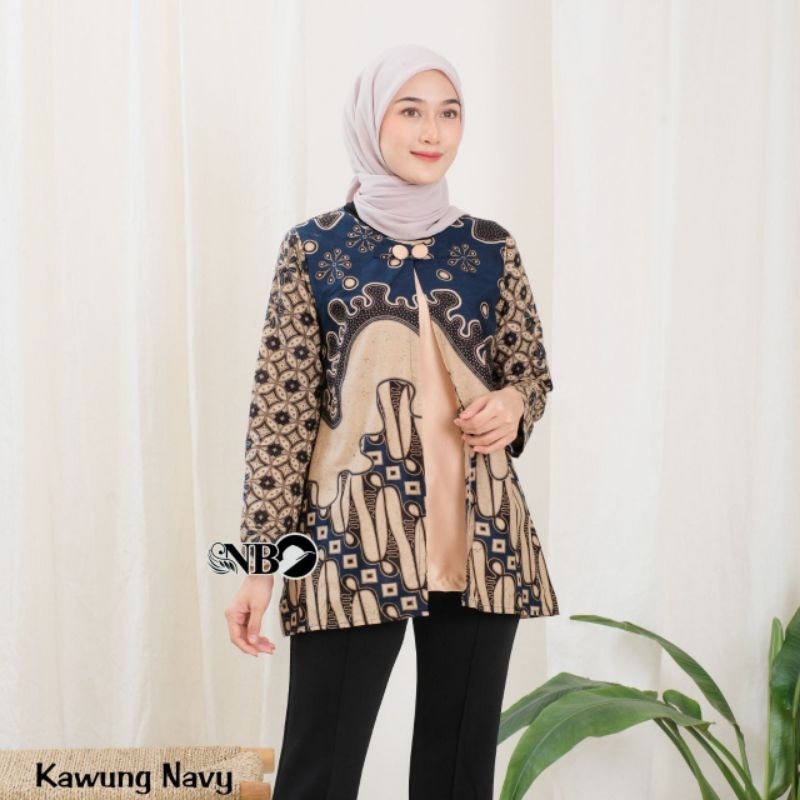 Jual Baju Batik Wanita Lengan Panjang Motif Kawung Bolero Kancing ...