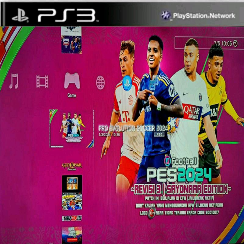 Jual Blu-ray disc game ps3 hen/cfw Pes 2024 Winter Rev3 Sayonara | Shopee Indonesia