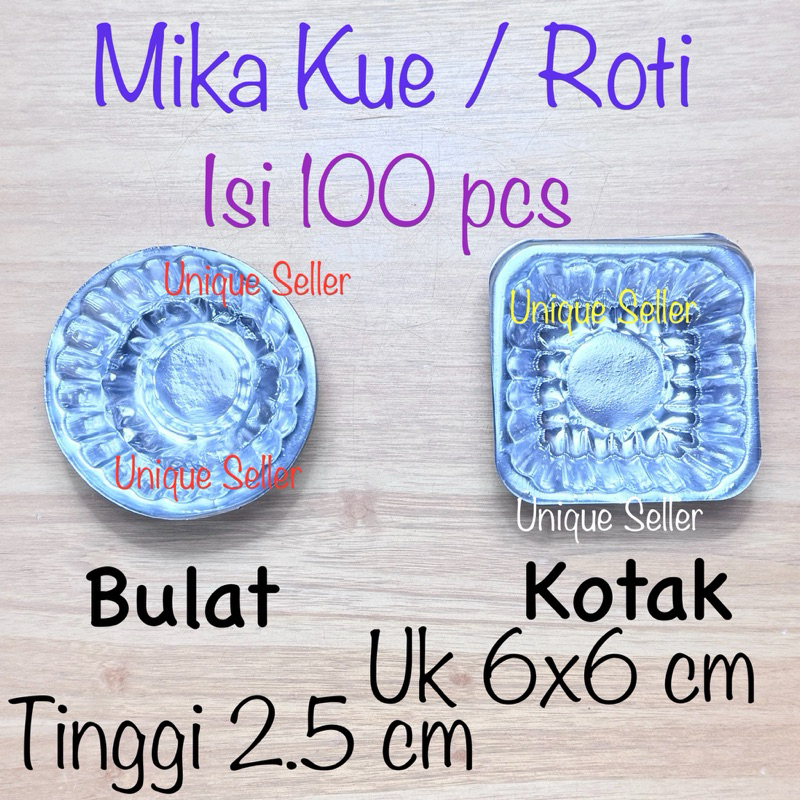Jual [Isi100] Mika Kue 6x6 cm Kotak & Bulat / Mika Cup Cake Cupcake Telor Puding Mochi ...