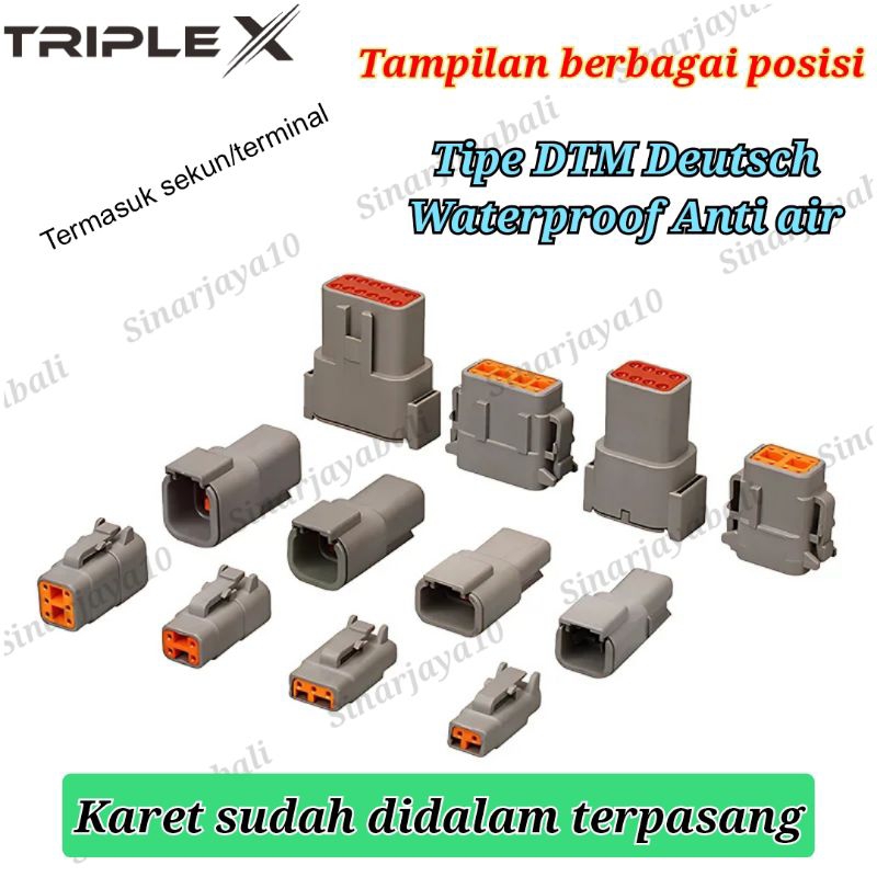 Jual soket dtm deutsch konektor kabel connector waterproof socket anti ...