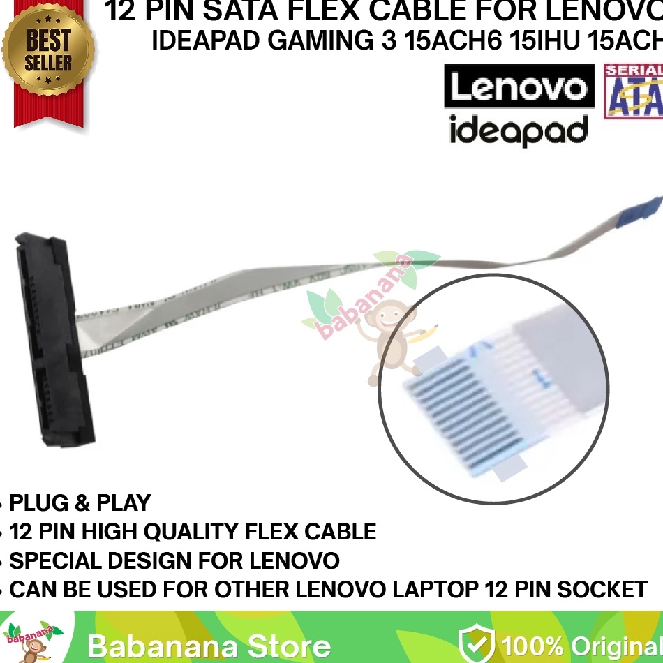Jual LENOVO 12 PIN IDEAPAD GAMING 3 FLEXIBLE HDD SSD KABEL SATA FLEX ...