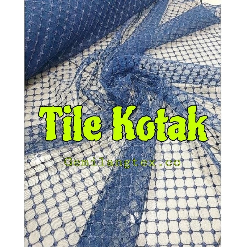Jual Bahan Kain TILE KOTAK / Bahan Tile Kotak / Tile Kotak Bordir ...
