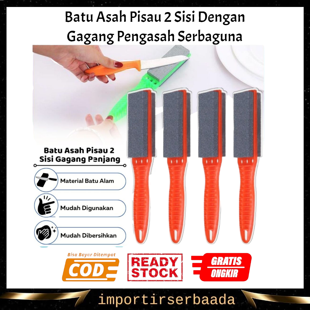 Jual IMP- Batu Asah Pisau 2 Sisi Gagang Panjang / Alat Pengasah Penajam ...