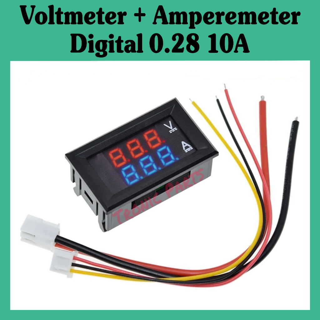 Jual Dual Voltmeter Amperemeter DC Digital LED 0.28 100V 10A Combo Display | Shopee Indonesia