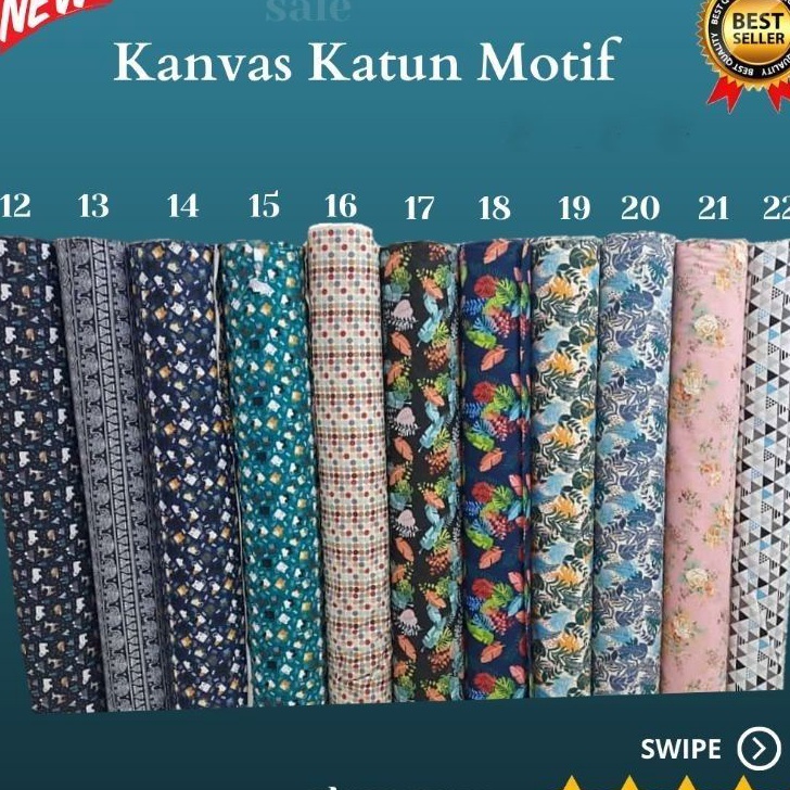Jual HOT Promo 1212 Sale Kain kanvas motif meteran canvas motif meteran ...