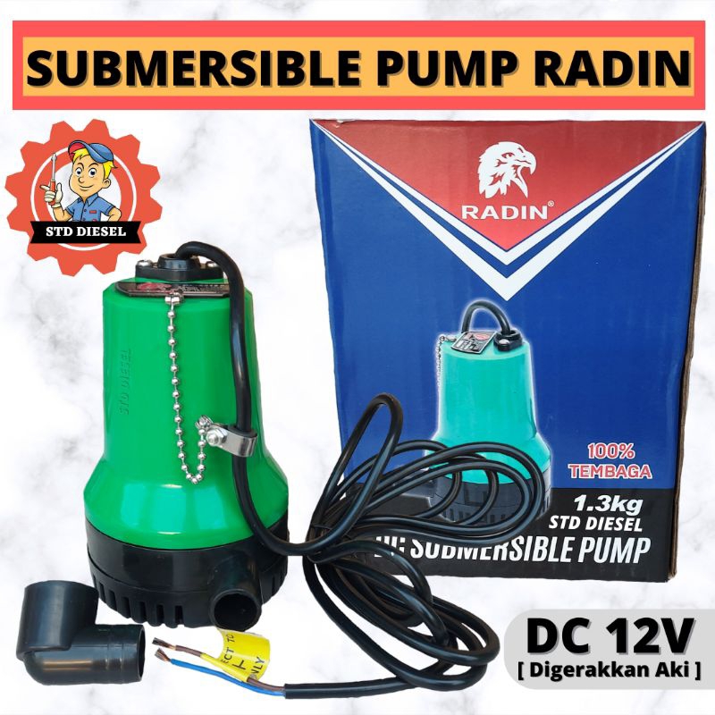 Jual SUBMERSIBLE PUMP MERK RADIN POMPA CELUP DC AKI 12 VOLT 12V SUB ...