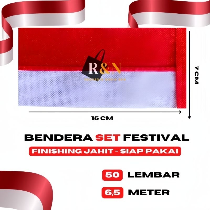 Jual ISI 50 Bendera / Banner Merah Putih PERSEGI Warna / Hut RI ...