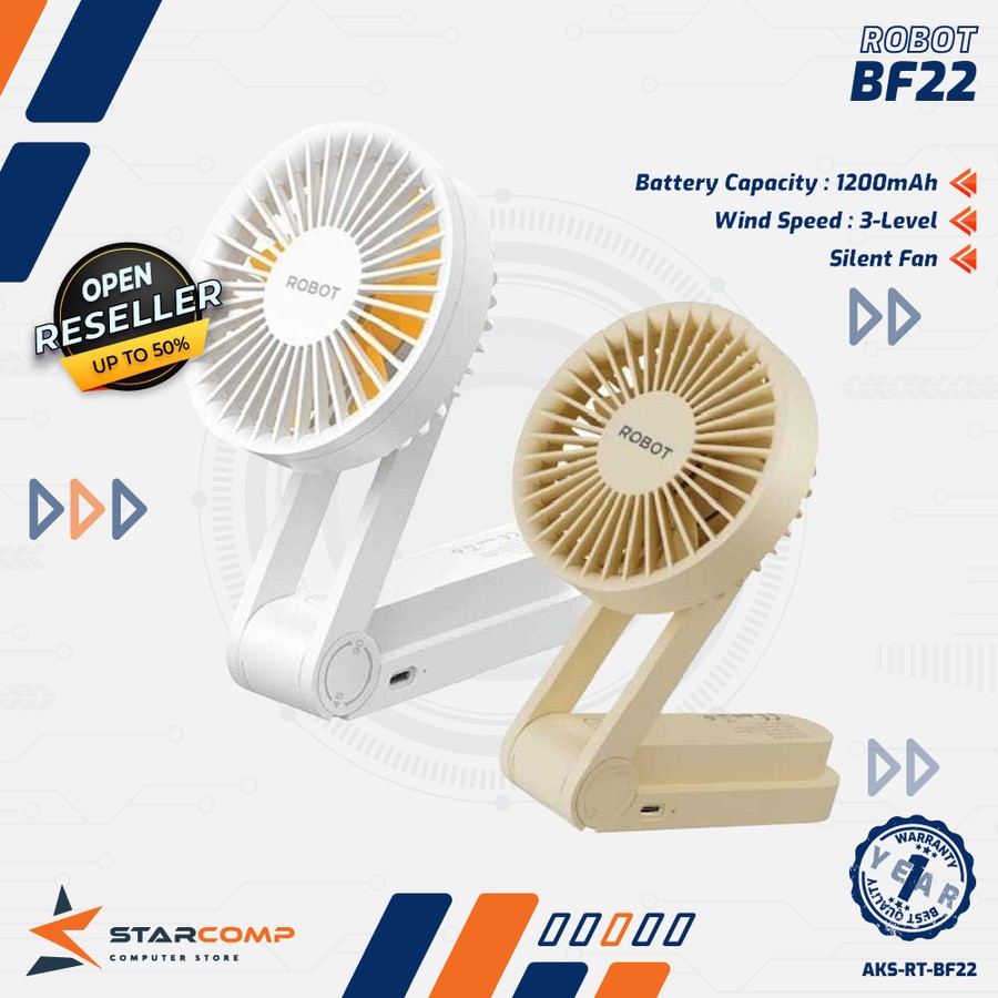 Jual ROBOT RT-BF22 Mini Fan Foldable Kipas Genggam Portable 1200mAh USB ...