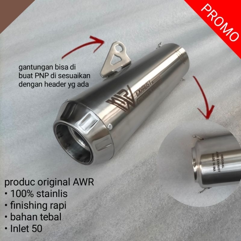 Jual slincer knalpot racing padat gahar Inlet 50 long tabung 25cm ...