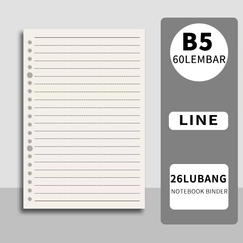 Jual Notebook refill Line, Blank & Grid KERTAS ISI BINDER A5/B5 LOOSE LEAF 6/20/26 LUBANG 6 RING ...