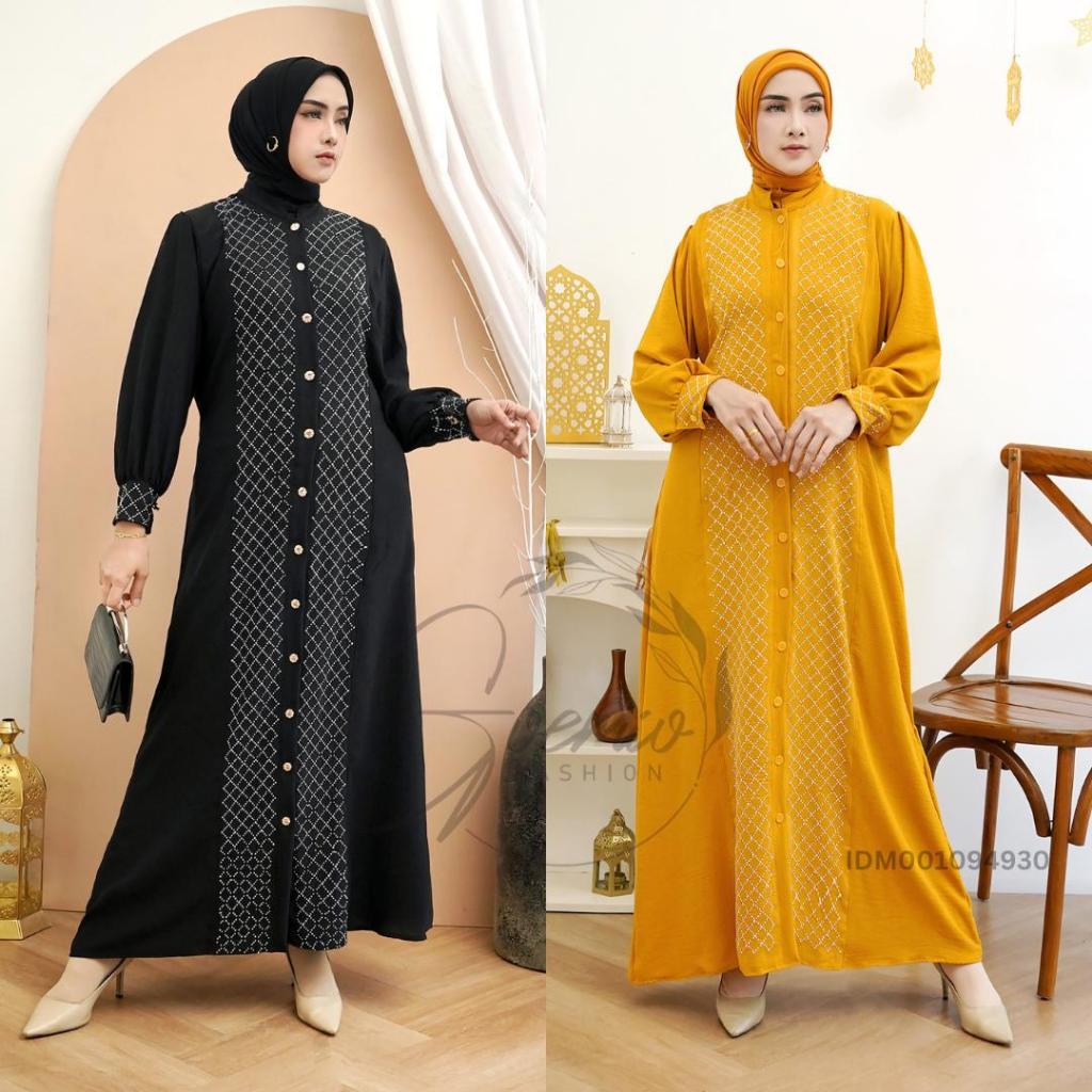 Jual iLook Buana Gamis Lebaran 2025 Busui Friendly Crinkel muslim ...