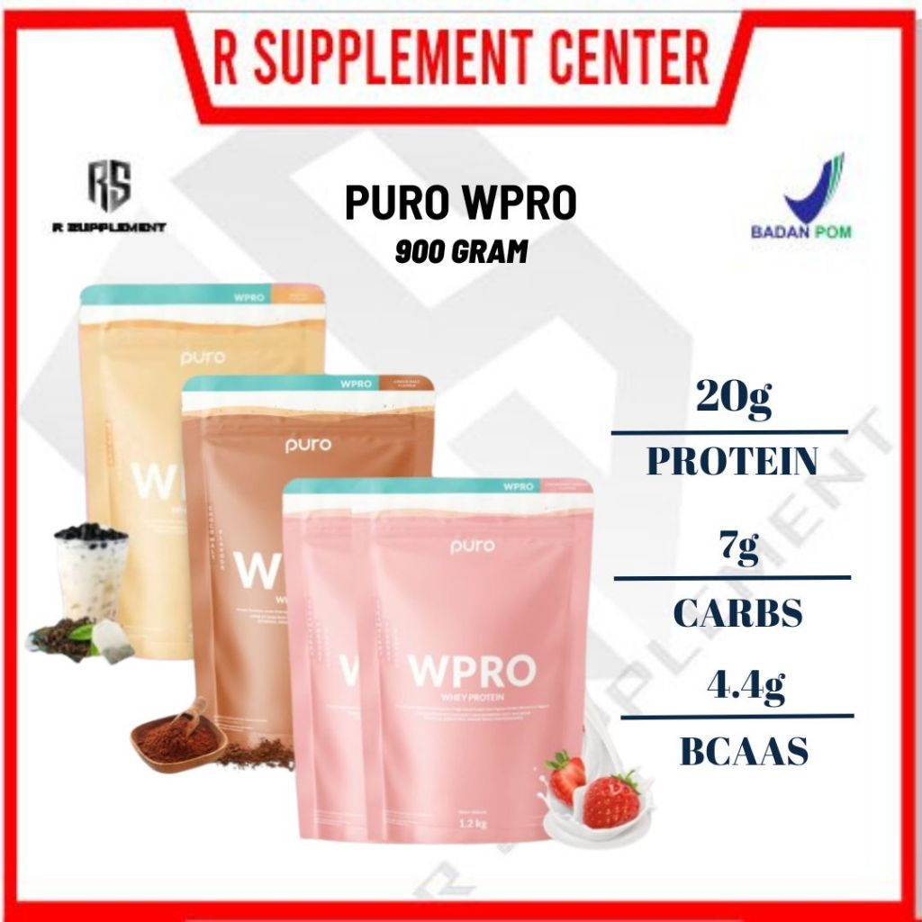 Jual PURO WPRO Susu Whey Protein Concentrate 900gr W Pro 900 Gram ...