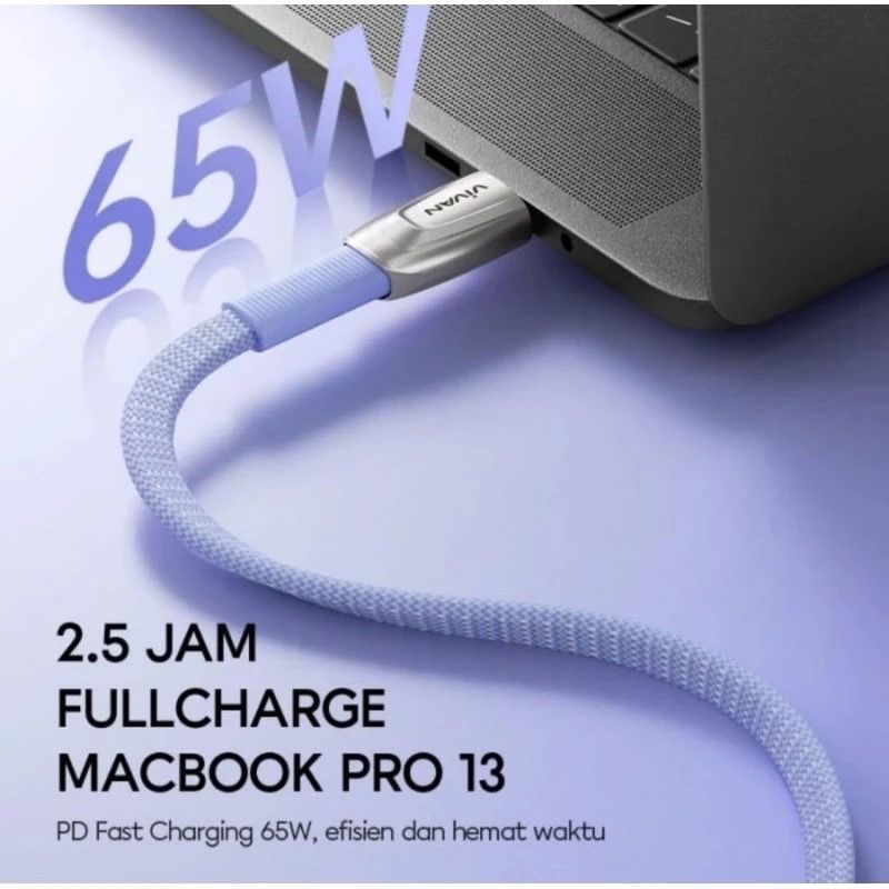 Jual Kabel Data Vivan BTK-CC Type-C to Type-C 65W 120CM Quick Charge ...