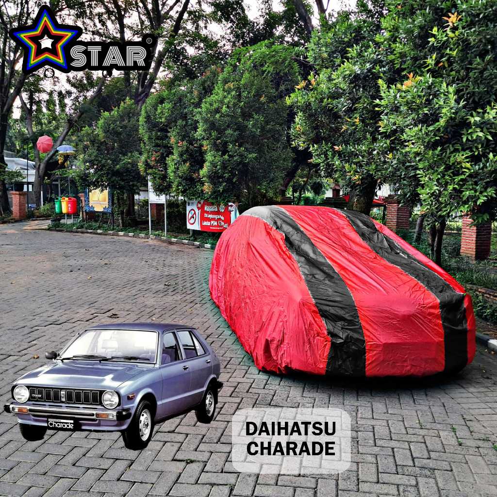 Jual Body Cover Daihatsu Charade Merah Strip 2 Hitam Sarung Mobil Warna