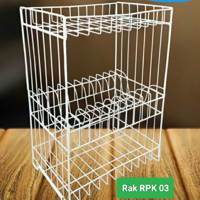 Jual Rak piring gelas RPK susun 3 anti karat rak/rak | Shopee Indonesia