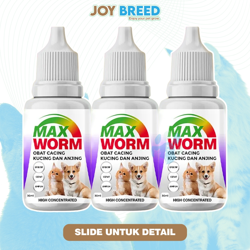 Jual OBAT CACING KUCING TETES MAX WORM 30 ML CAIRAN PEMBASMI CACING ...