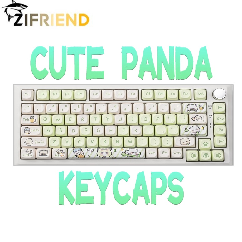 Jual KODE K56I Zifriend Cute Panda Keycaps PBT Dyesublimated MOA Height ...