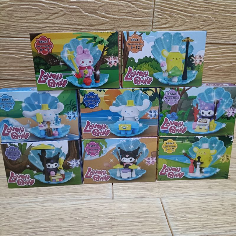Jual mainan balok susun sanrio brick lovely family 85041 cute hello kitty my melody cinamoroll ...