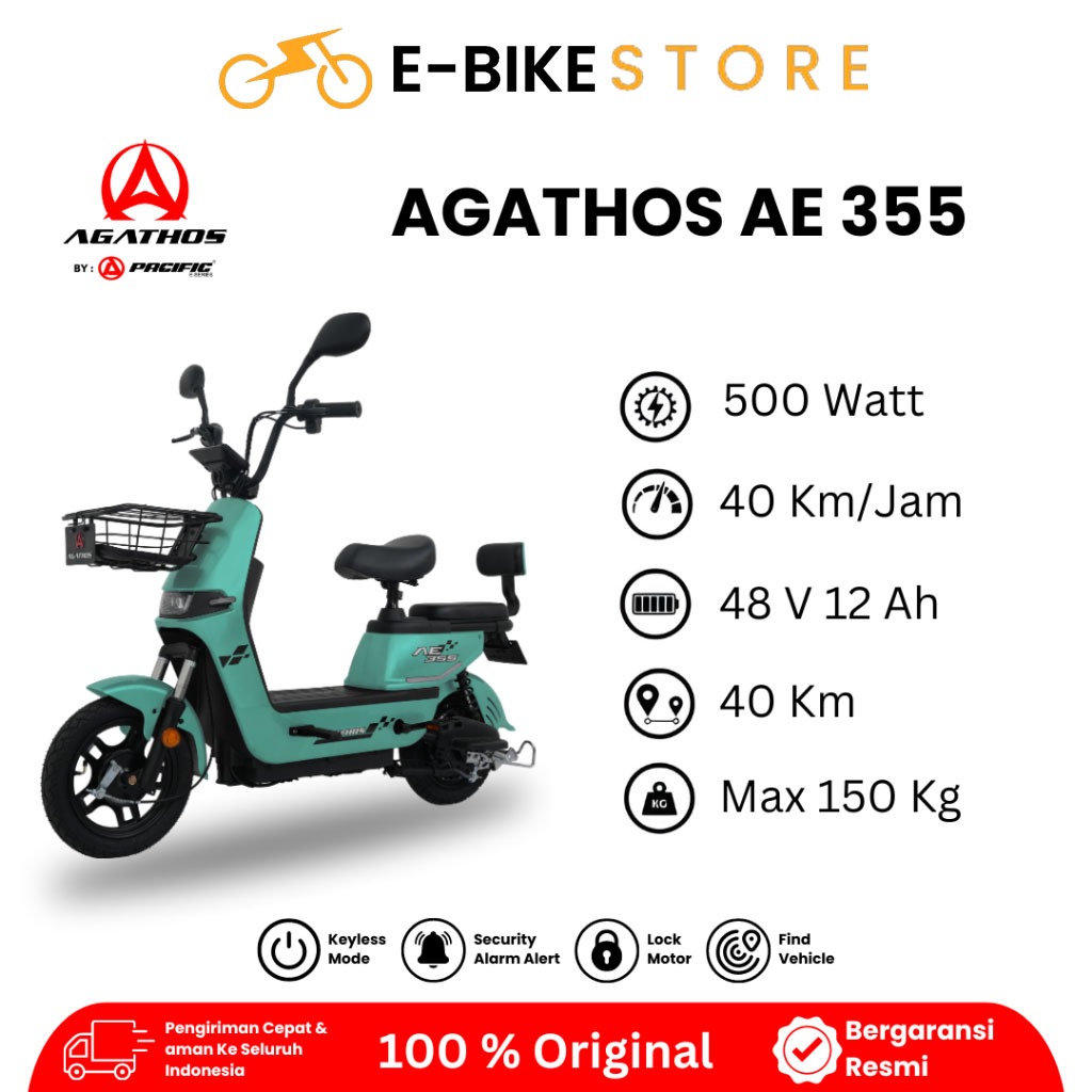 Jual SEPEDA LISTRIK AGATHOS AE355 | Shopee Indonesia