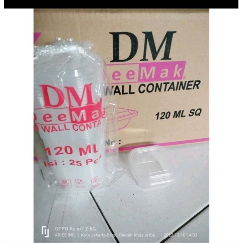 Jual THINWALL DM SQUARE MINI 120ML 150ML / KOTAK PLASTIK PUDDING ISI 25 ...