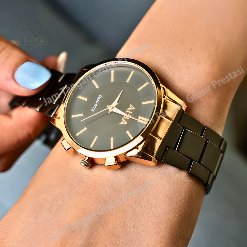 Jual Jam Tangan Couple Alba Full Hitam dan Pria Wanita Premium dengan ...