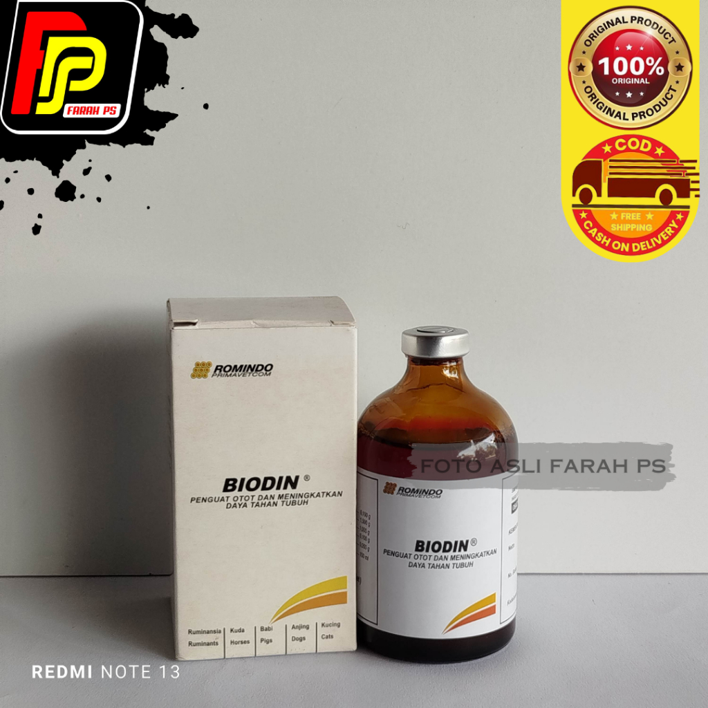 Jual Biodin 100 ml penguat otot dan daya tahan tubuh hewan | Shopee ...