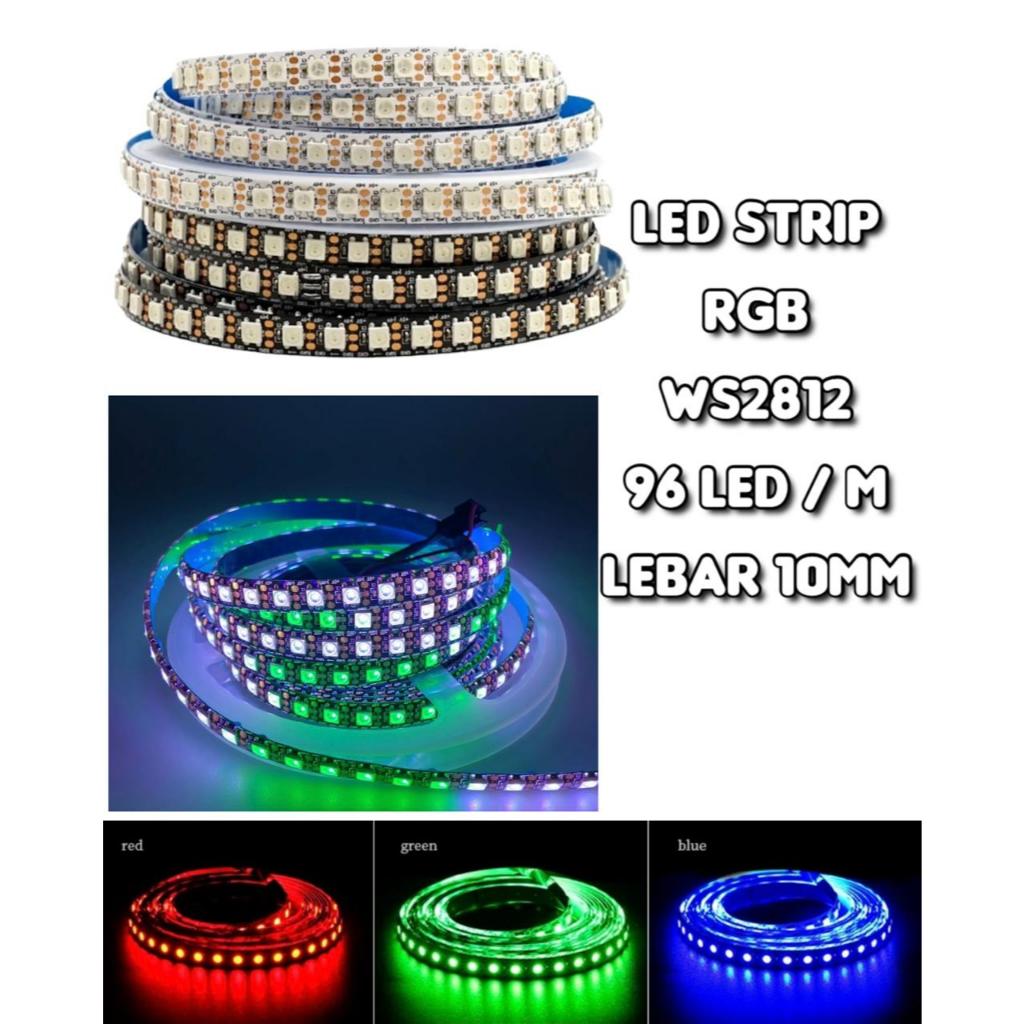 Jual lampu led strip WS2812B 96 Led atau Meter Led Strip RGB 5V ...