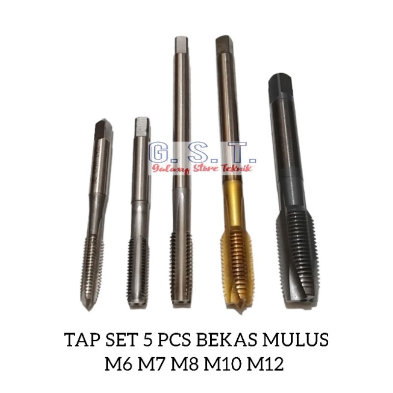 Jual 5PCS Tap Hand Tap Set Baut Kunci 10 11 12 14 17. M6×1 M7×1 M8×1.25 M10×1.25 M12×1.25 OSG ...