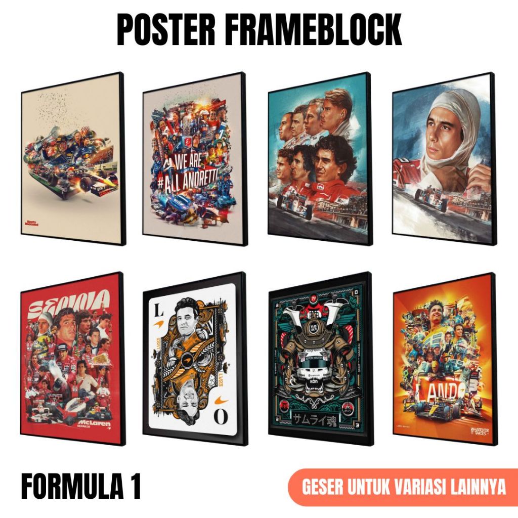 Jual [Poster + Frameblock] Poster Formula 1 Frameblock Ukuran A3 30x40 ...