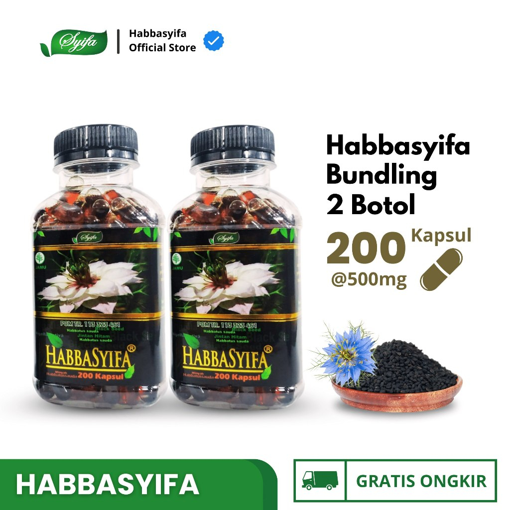 Jual Suplemen Habbatussauda HabbaSyifa 200 Kapsul 2 Botol ...